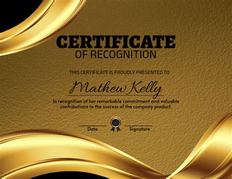 Copy Of Editable Cerificate Of Recognition Postermywall