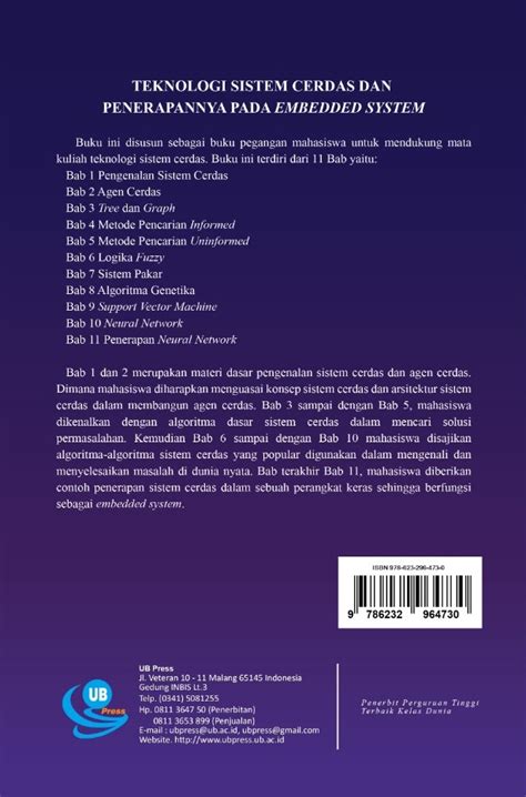 Teknologi Sistem Cerdas Dan Penerapannya Pada Embedded System Bookstore Ub Press