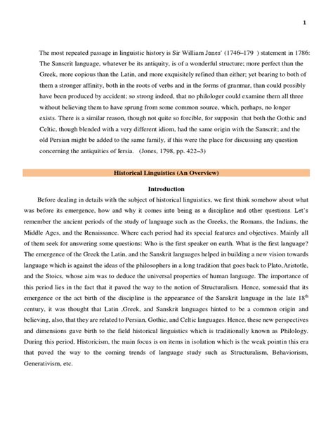 An Overview Of Historical Linguistics Pdf Linguistics Cognition