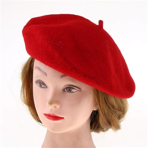 Buy Vintage French Women Girls Wool Warm Plain Beret Beanie Hat Cap