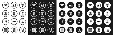 Set Drone Delivery Concept Robot Worker Robot 3d Scanning System