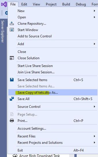 Visual Studio 2012 How To Copy Existing Ssis And Save To New Project As