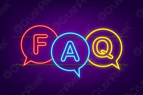 Frequently Asked Questions Faq Banner Neon Icon Vector Stock