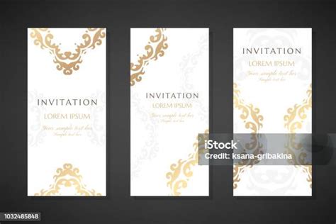 초대장 서식 파일이입니다 금 장신구와 흰색 배경 디자인을 커버 벡터 복사 공간 장식 세로 Flayers입니다 0명에 대한 스톡 벡터 아트 및 기타 이미지 Istock