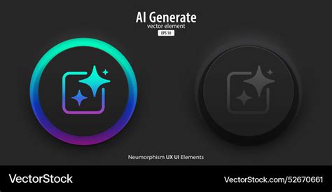 Set Of Generative Ai Buttons Active And Inactive Vector Image
