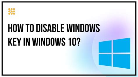 How To Disable Windows Key In Windows 10 Youtube