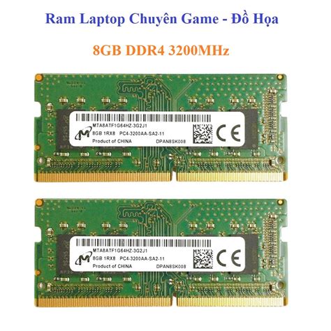 Mua Ram Laptop Micron 8GB DDR4 3200MHz 2666MHz 2400MHz 2133MHz Bảo hành 36 tháng giá rẻ nhất