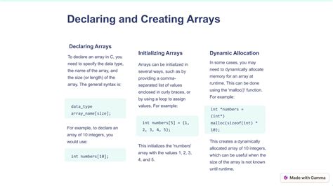 Ppt On Arrays In C Programming Languagepptx