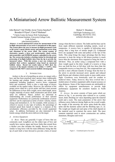 Pdf A Miniaturised Arrow Ballistic Measurement System