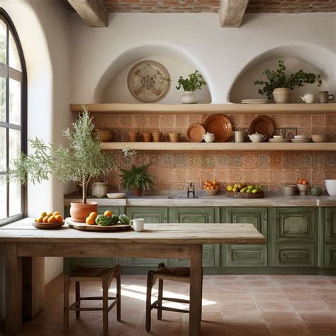 Mediterranean Style Kitchen Features An Eye Catching Backsplash Artofit