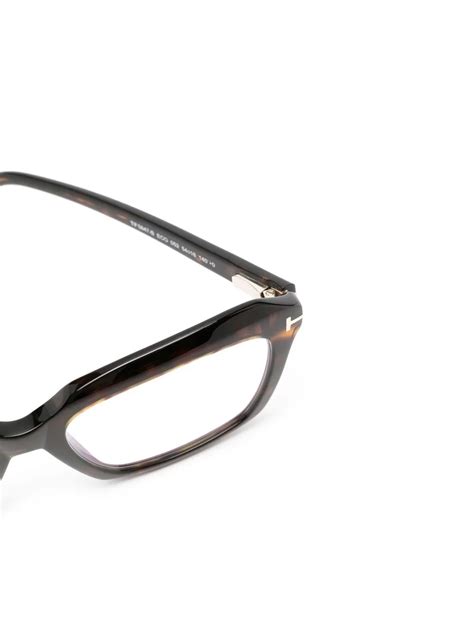 Tom Ford Eyewear Tortoiseshell Effect Square Frame Glasses Brown