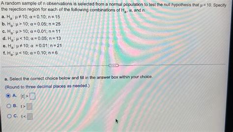 Solved A Random Sample Of N Observations Is Selected From A