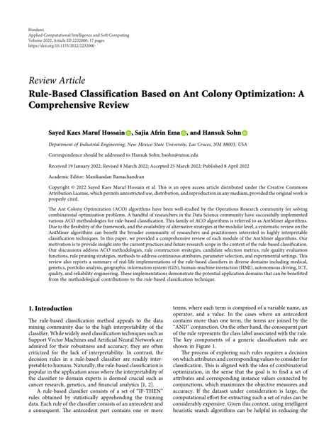 Pdf Rule Based Classification Based On Ant Colony Optimization A