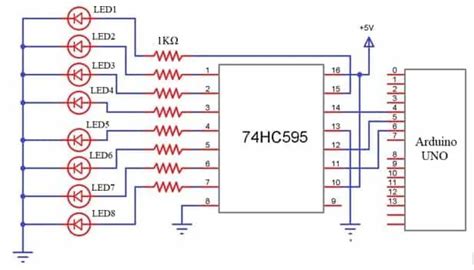 74hc595 Shift Register Ic And Pin Diagram Rf Wireless World