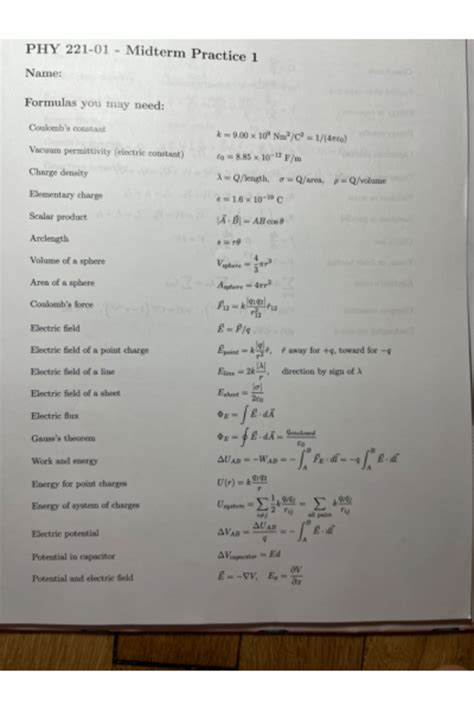 Physics 221 Midterm Answers PHYS 221 Studocu