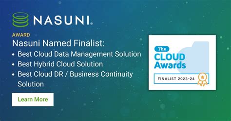 Nasuni Cloudawards Finalist Cloud Hybridcloud Datamanagement Disasterrecovery