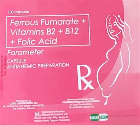 Foramefer Ferrous Fumarate Folic Acid Riboflavin Cyanocobalamin Capsule 100s Price In The