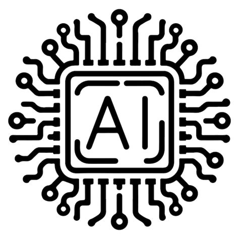 Premium Vector Ai Processor Chip Black Line Icon Technology And Artificial Intelligence