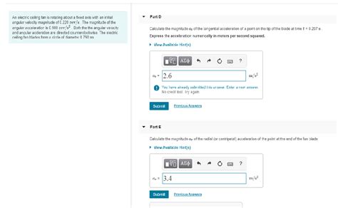 Solved An Electric Ceiling Fan Is Rotating About A Fixed