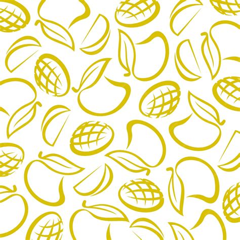 Premium Vector Mango Pattern Background Set Collection Icons Mango Vector