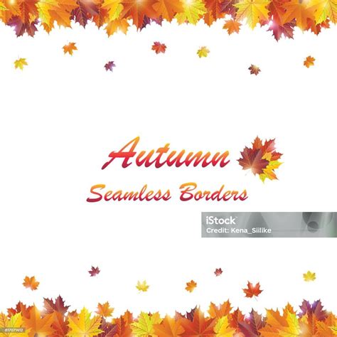 원활한 생생한 단풍나무와 빛나는을 배경 흰색 바탕에 테두리 나뭇잎 0명에 대한 스톡 벡터 아트 및 기타 이미지 0명 가을 노랑 Istock