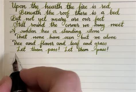 Real Time Cursive Writing With A Pilot Fa Nib Randk Alt Goldgrün R