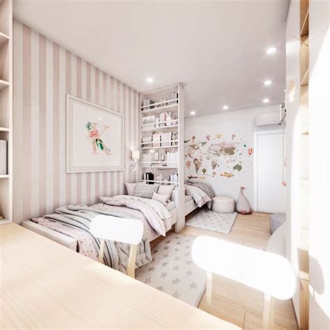 Планировка комнаты для двух девочек 70 фото