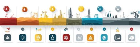 Interactive Dashboard Showcasing Oil And Gas Icons With A Clean Layout