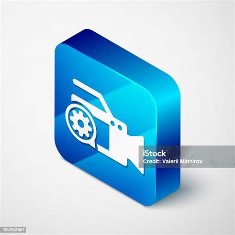 아이소메트릭 비디오 카메라와 기어 아이콘 흰색 배경에 고립입니다 조정 응용 프로그램 서비스 개념 설정 옵션 유지 보수 수리 고정