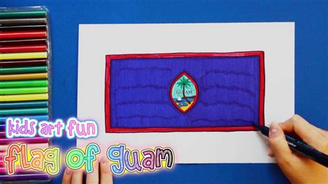 How To Draw And Color Flag Of Guam Flag Drawing Designs To Draw