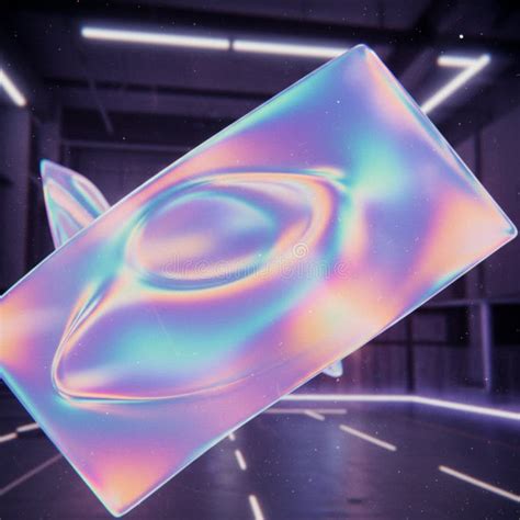 A Translucent Iridescent Rectangle With A Smooth Flowing Surface