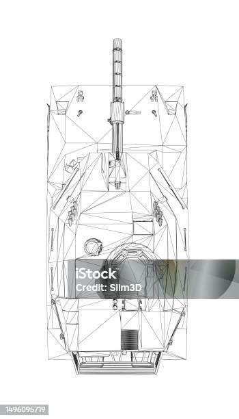 군사 개념에 대한 격리된 벡터 이미지입니다 군용 탱크 군사 장비 현실적인 탱크의 청사진 산업 도면 와이어프레임 스타일의 전쟁 차량 벡터 그림입니다 3d Minuteman