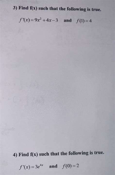 Solved 3 Find F X Such That The Following Is True