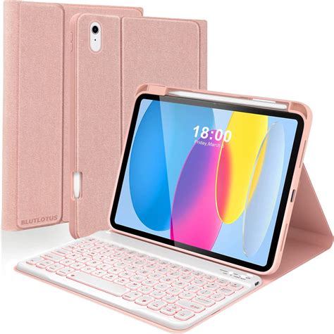 10th Gen Ipad Case Ipad 10th Gen Keyboard Case 7 Color Backlit