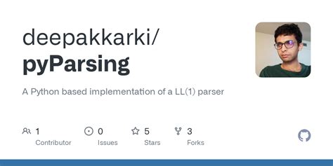 Github Deepakkarki Pyparsing A Python Based Implementation Of A Ll