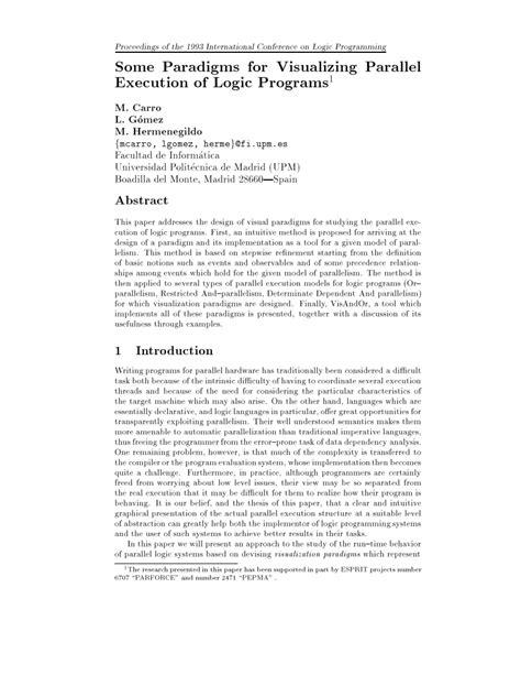 Pdf Some Paradigms For Visualizing Parallel Execution Of Logic Programs