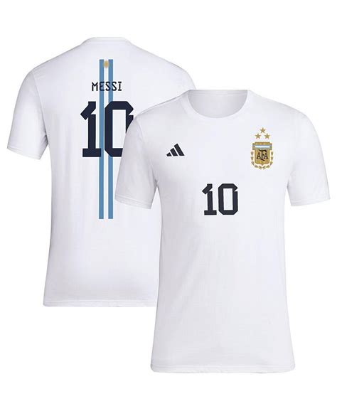 Adidas Mens Lionel Messi White Argentina National Team Name And Number