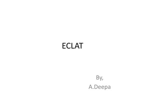 Eclat Algorithm In Association Rule Mining Pptx Databases Computer Software And Applications