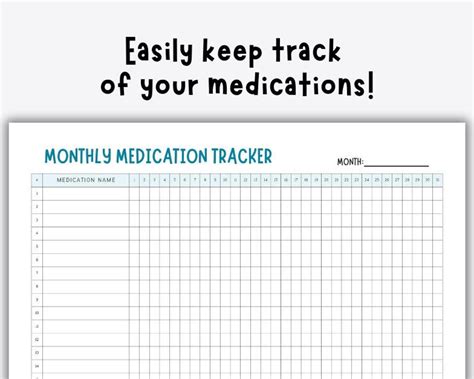 Printable Medicine Tracker Medication Administration Record Daily Medication Log Health