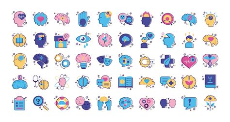 Bundle Of Mental Health Set Icons 2456077 Vector Art At Vecteezy