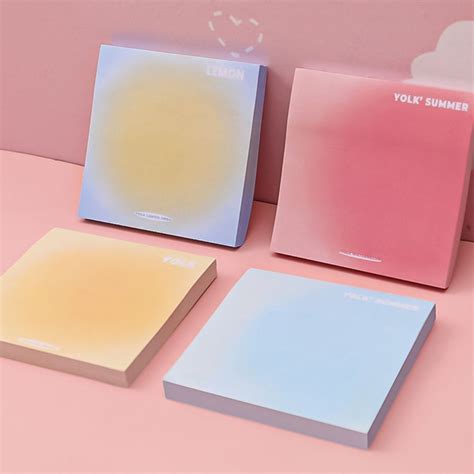 Jual Toper Sticky Notes Set Isi 50 Lembar Gradasi Polos Yolk Stick Note Catatan Kertas Tempel