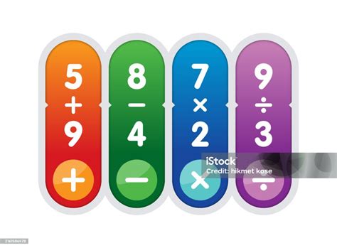 Addition Subtraction Multiplication Division Symbols Four Process Examples And Four Process