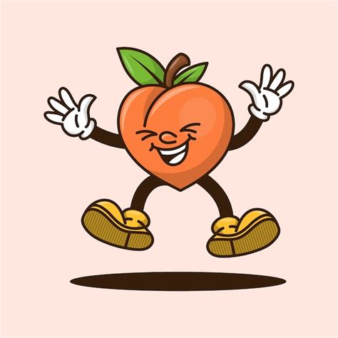 Free Vector Hand Drawn Peach Cartoon Illustration
