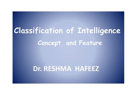 Classification Of Intelligence Pptx Genetics Science