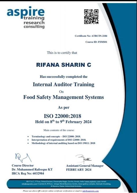 Rifana Sherin On Linkedin Auditing Foodsanitation