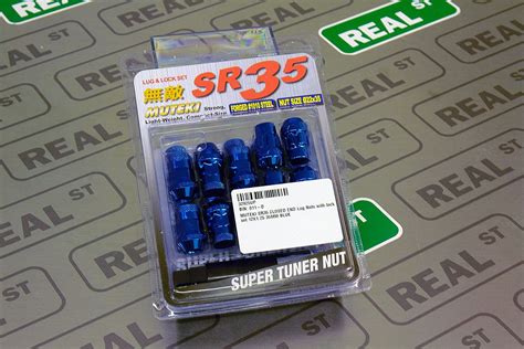 Muteki Sr35 Closed End Lug Nuts With Lock Set 12x125 35mm Blue 32925up