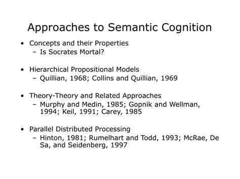 Ppt Semantic Cognition A Parallel Distributed Processing Approach Powerpoint Presentation