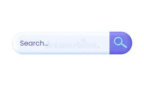 3d search bar illustration navigation and search concept stock vector
