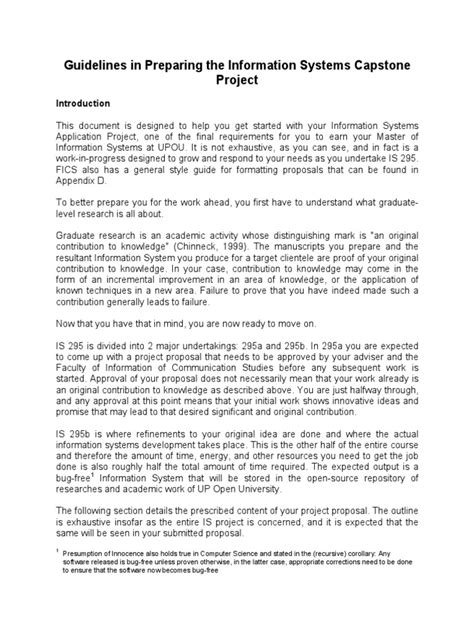 Guidelines In Preparing The Information Systems Capstone Project Pdf System Conceptual Model