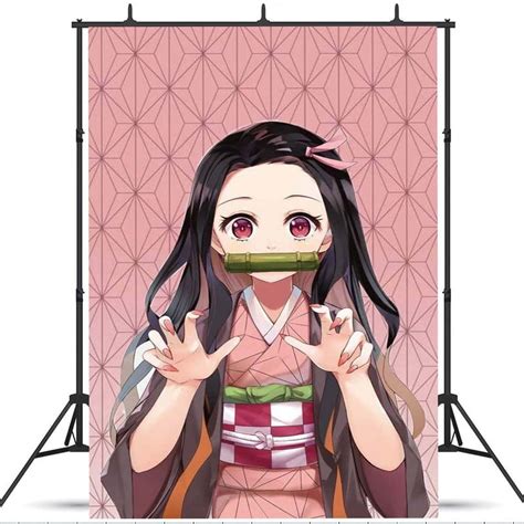 Nezuko Kamado Demon Slayer Taspestry Poster Banner Backdrop Background Wall Decor Party Supplies